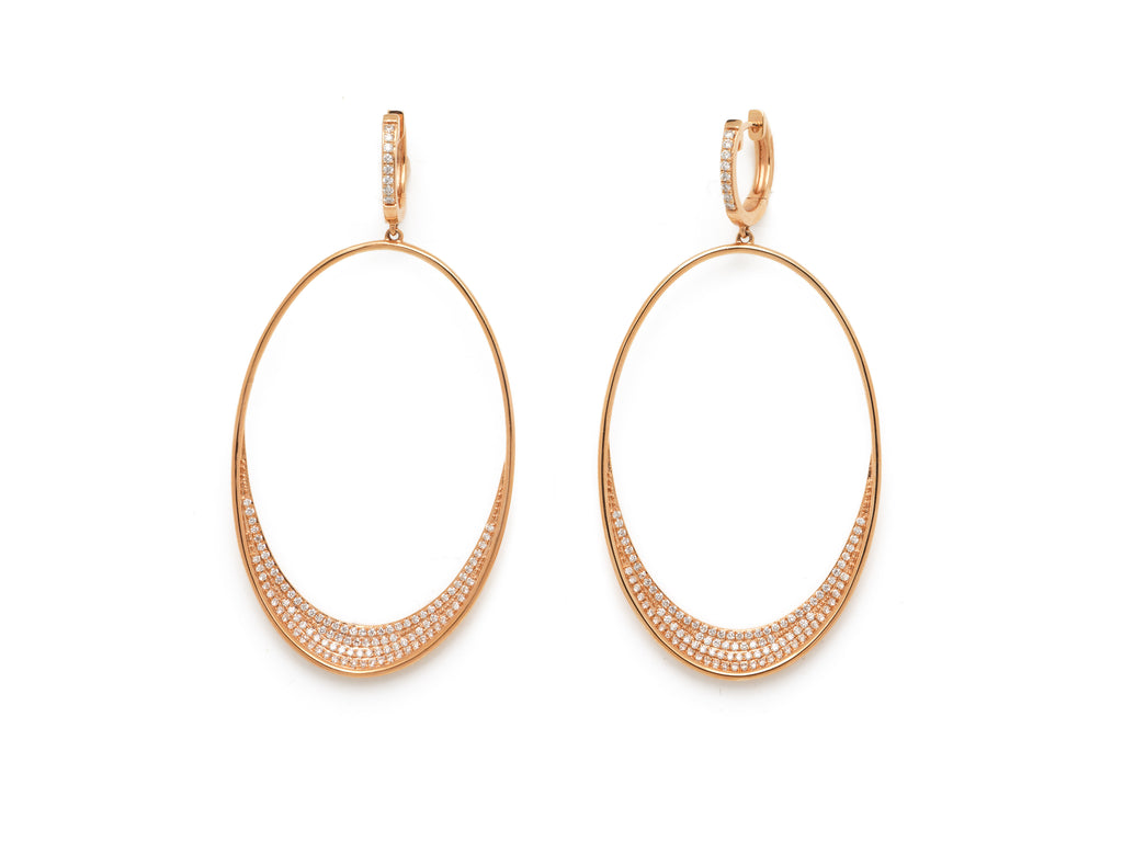 18 krt red gold earrings set with 220 brilliant diamonds – Jesse Jewelry